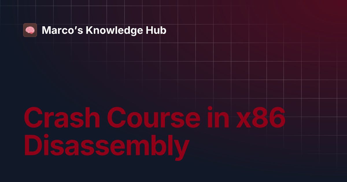 Crash Course in x86 Disassembly | Home